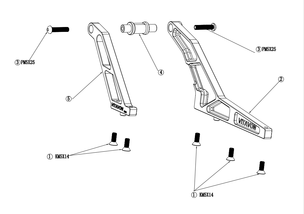 VitavonVITAVON CNC alu7075 Rear Chassis Support/Brace for LOSI DBXL E2 ...