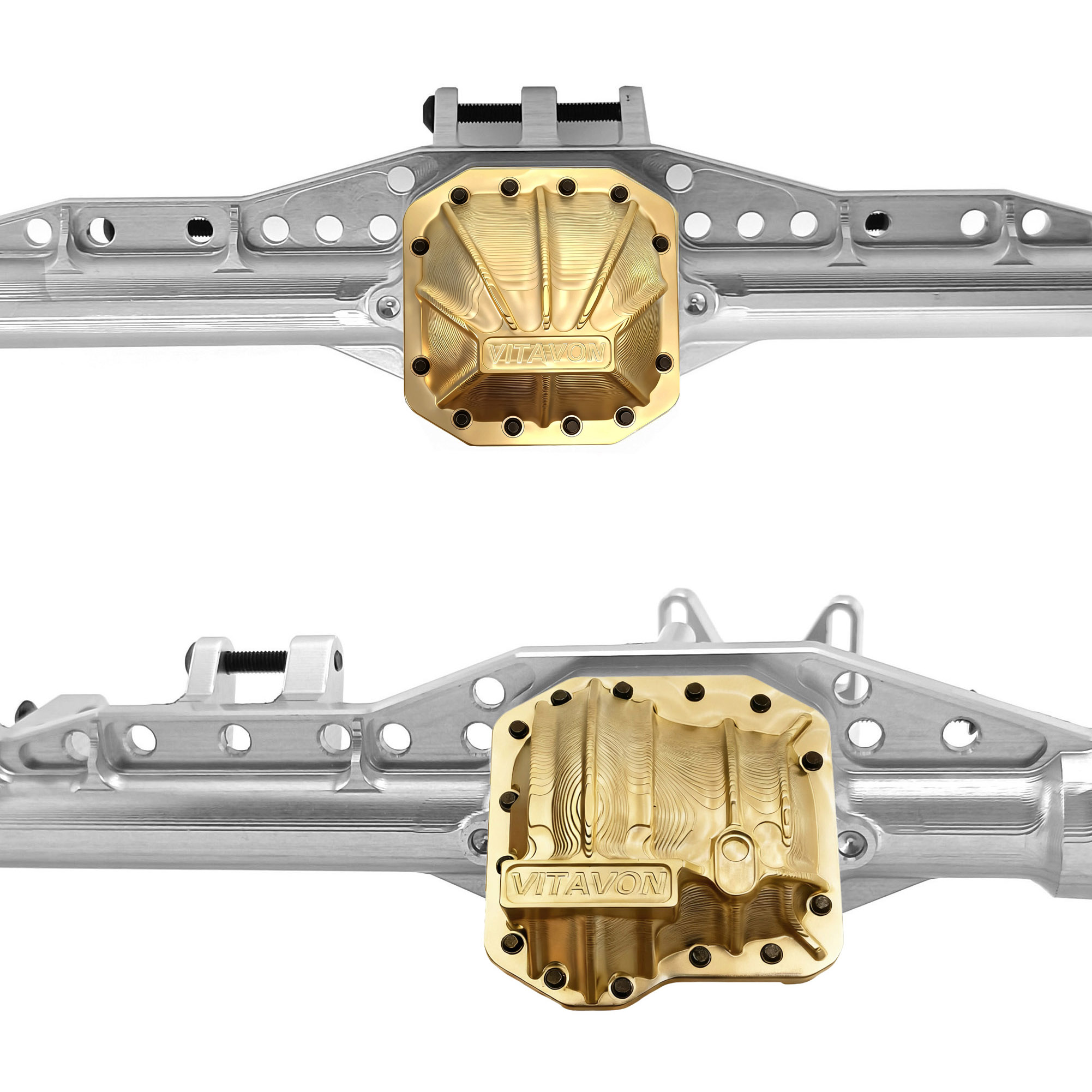 VitavonVITAVON CNC F/R Brass Diff Cover Fits For Vitavon SCX6 Front and ...