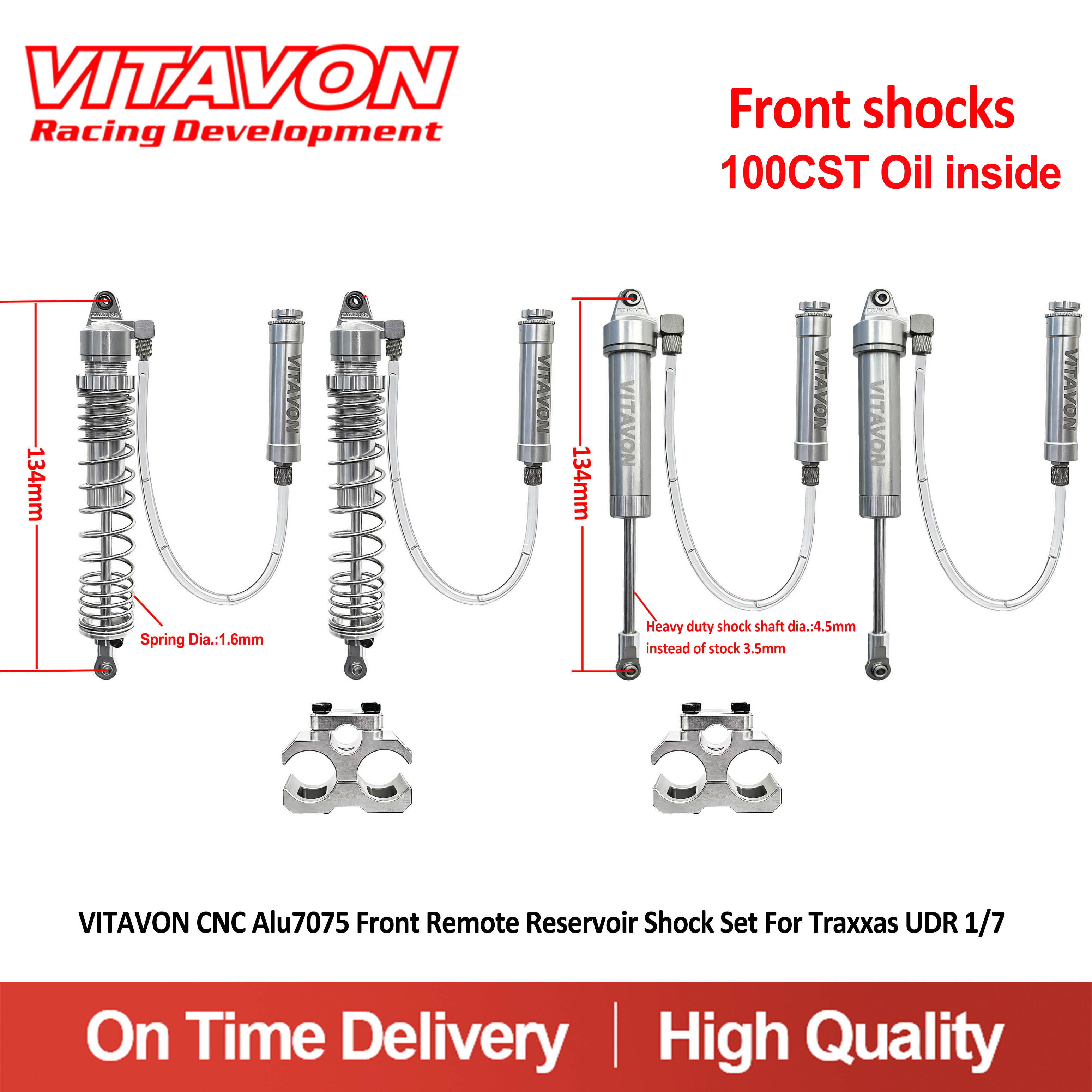 VitavonVITAVON CNC Alu7075 Front Or Rear Remote reservoir shock Set For ...